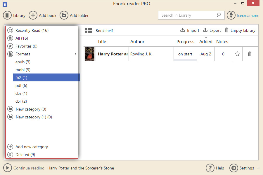 Open FB2 Files with FB2 reader - Icecream Apps